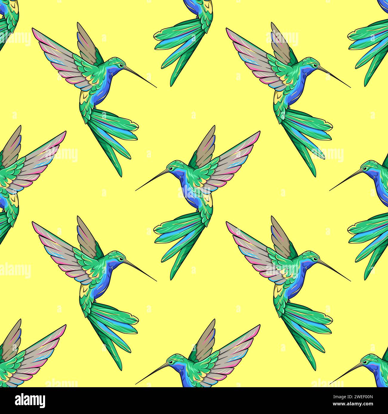 Hummingbird, colibri bird seamless pattern, background Stock Vector Image & Art - Alamy