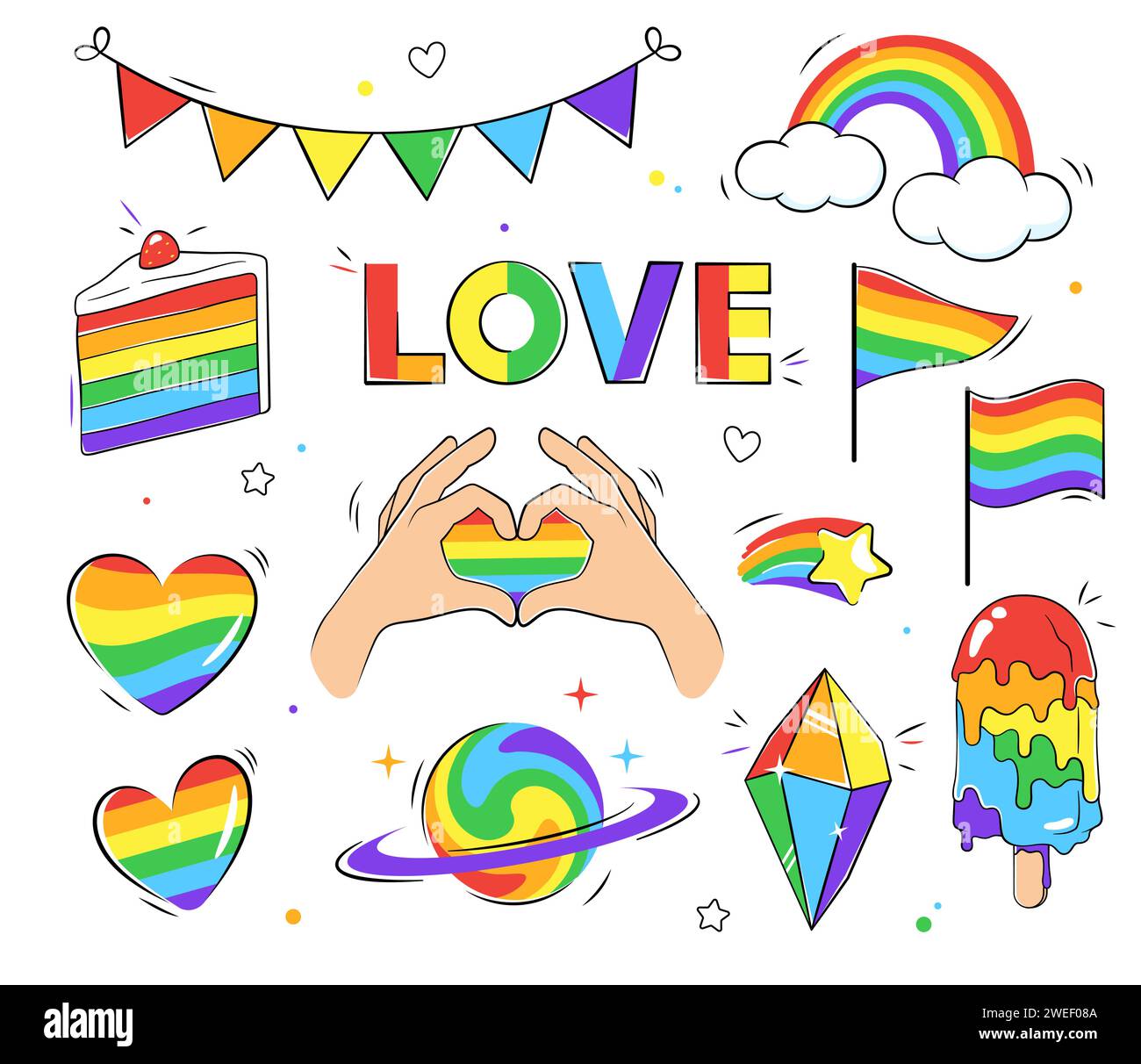 Lgbt illustration set hi-res stock photography and images - Alamy