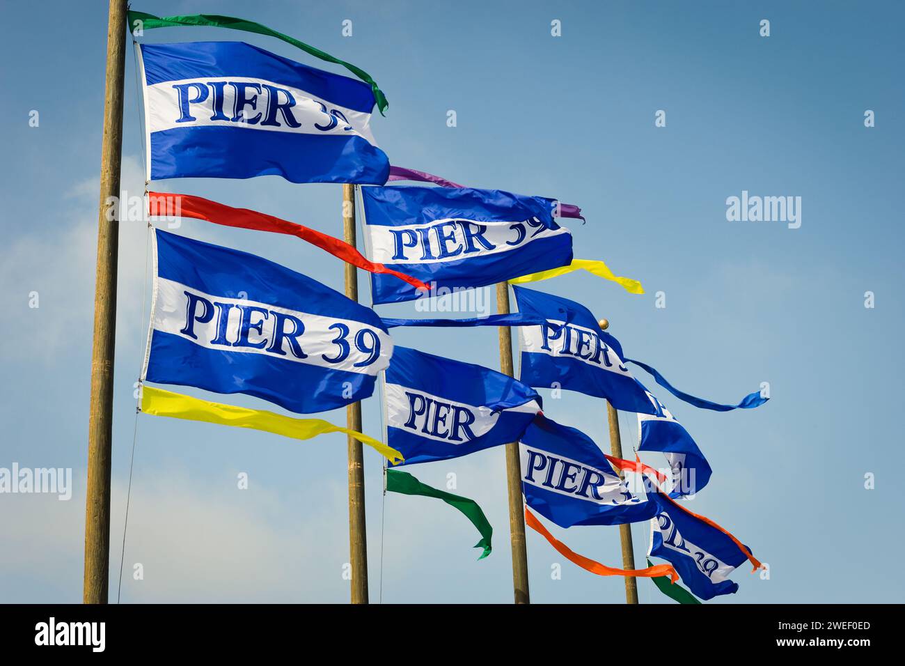 Pier 39 flags, San Francisco, California Stock Photo - Alamy
