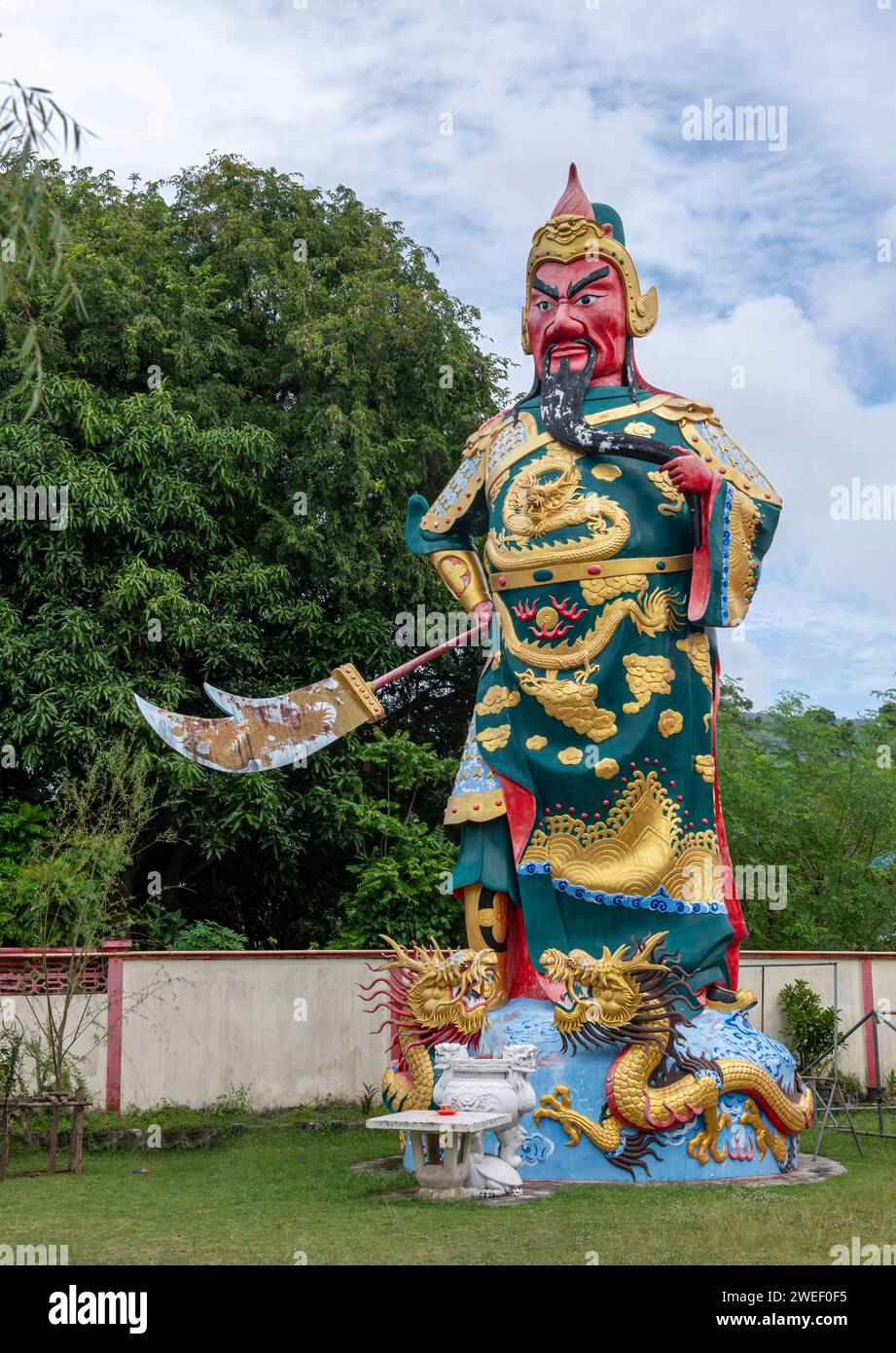 Guanyin statue out side the Hainan temple in Nathon,Koh Sammui Stock ...