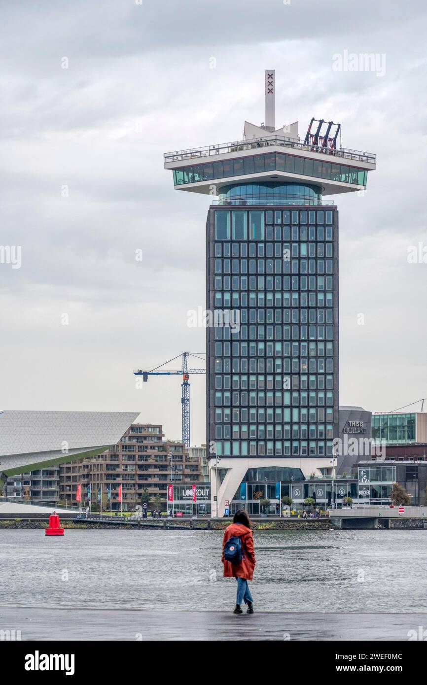 The A'dam Tower and Lookout in Amsterdam. The tower was formerly the ...