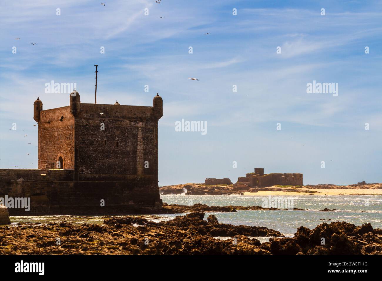 South Bastion Skala du Port d'Essaouira. Tower and walls of the ...