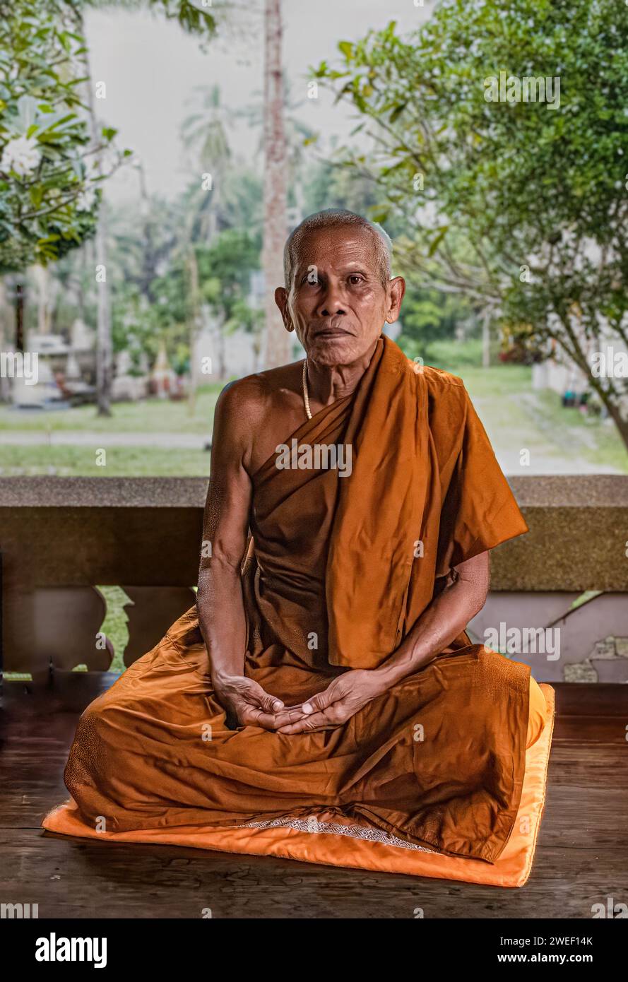 Silhouette man praying in buddhist hi-res stock photography and images ...