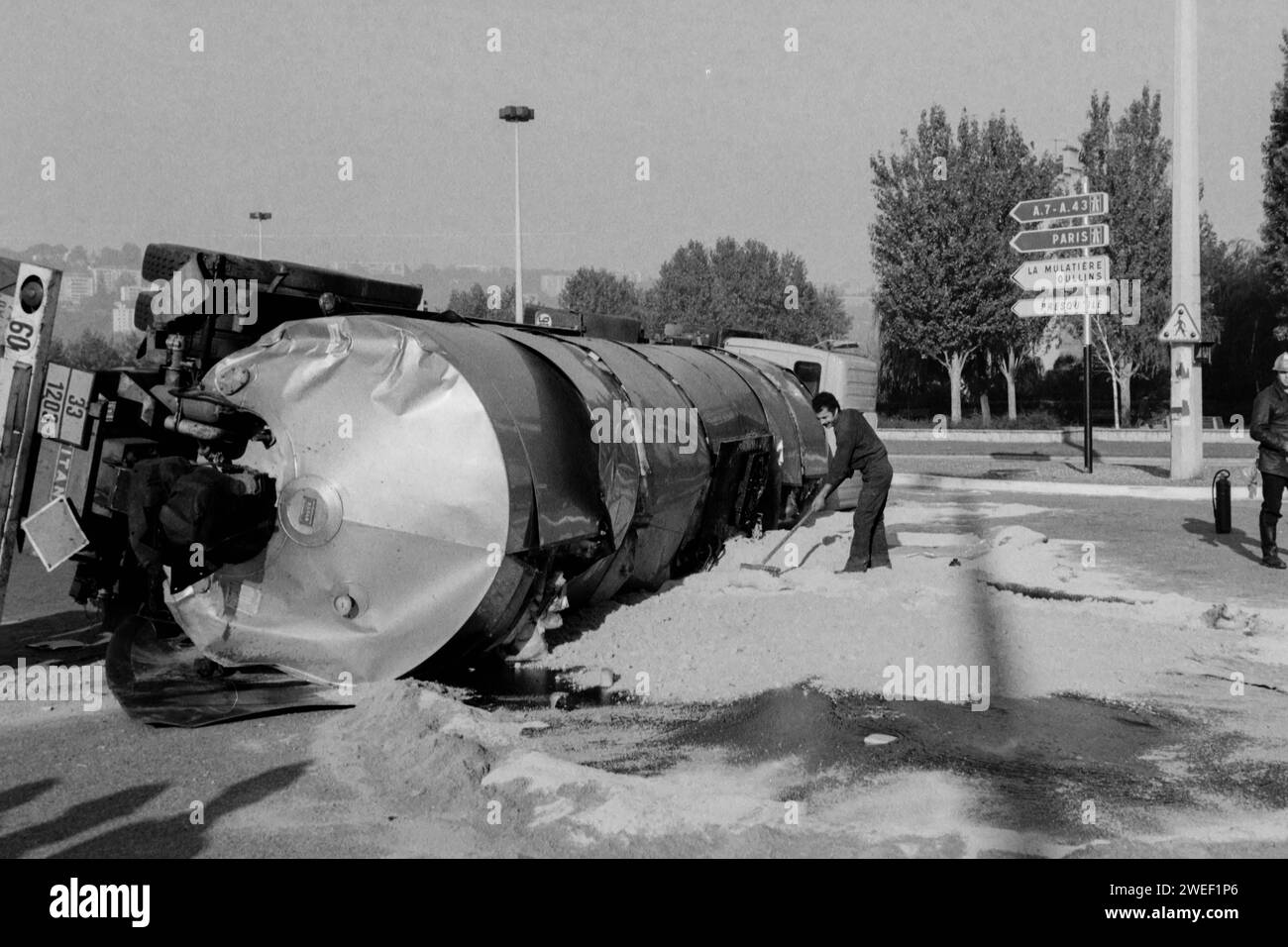 Tragic train accident, Civrieu d'Azergue, Lyon, Rhone, France, 1980 ...