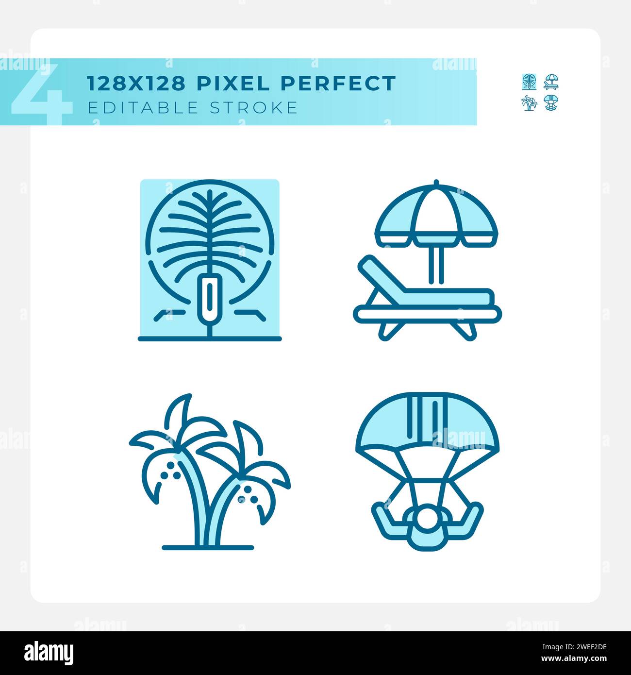 Luxury resort vacation light blue icons Stock Vector Image & Art - Alamy