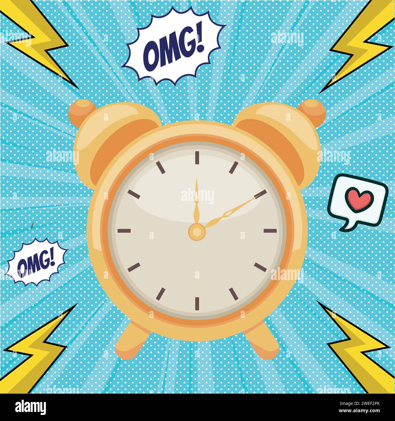 clock pop art style vector image Stock Vector Image & Art - Alamy