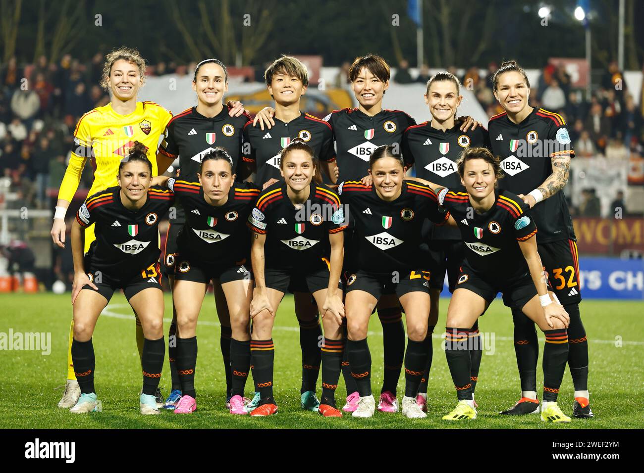 Roma, Italy. 24th Jan, 2024. Roma team group line-up (Roma) Football ...