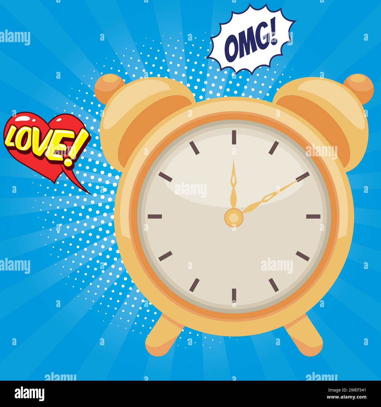 clock pop art style vector image Stock Vector Image & Art - Alamy