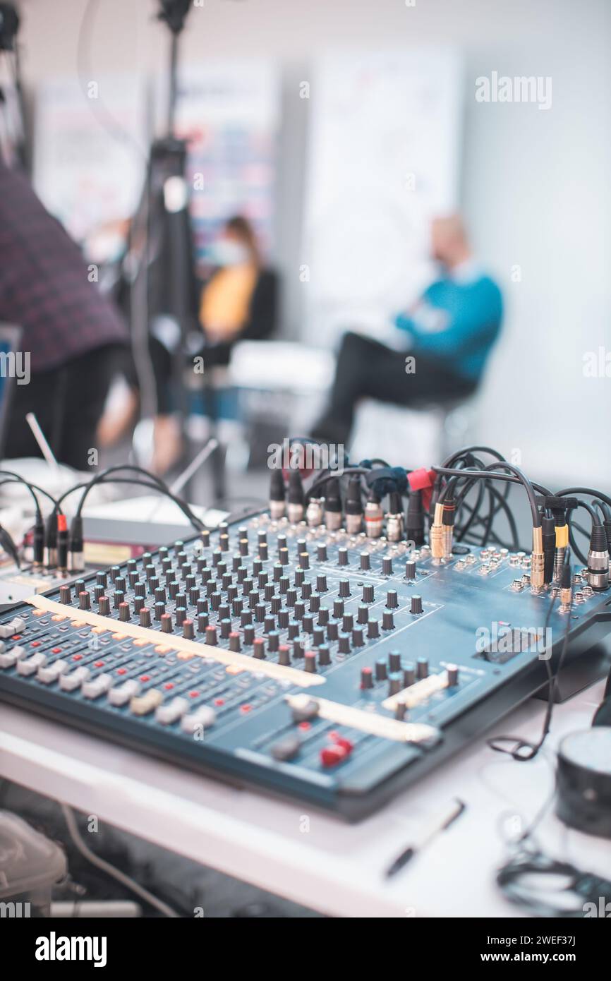 Vertical video streaming microphone equipment hi-res stock photography ...