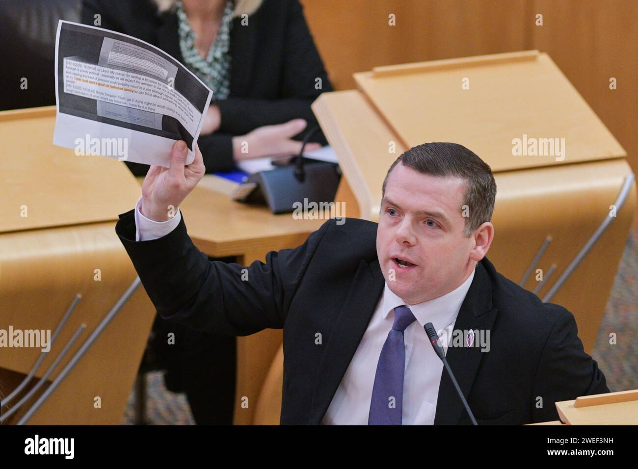 Edinburgh Scotland, UK 25 January 2024. Douglas Ross MSP at the ...