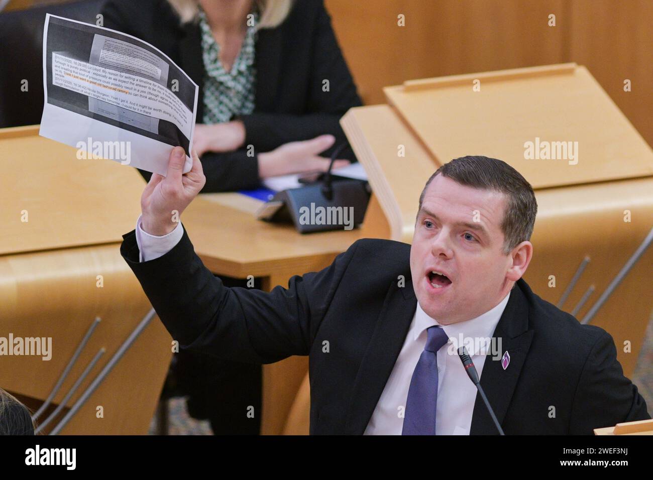 Edinburgh Scotland, UK 25 January 2024. Douglas Ross MSP at the ...