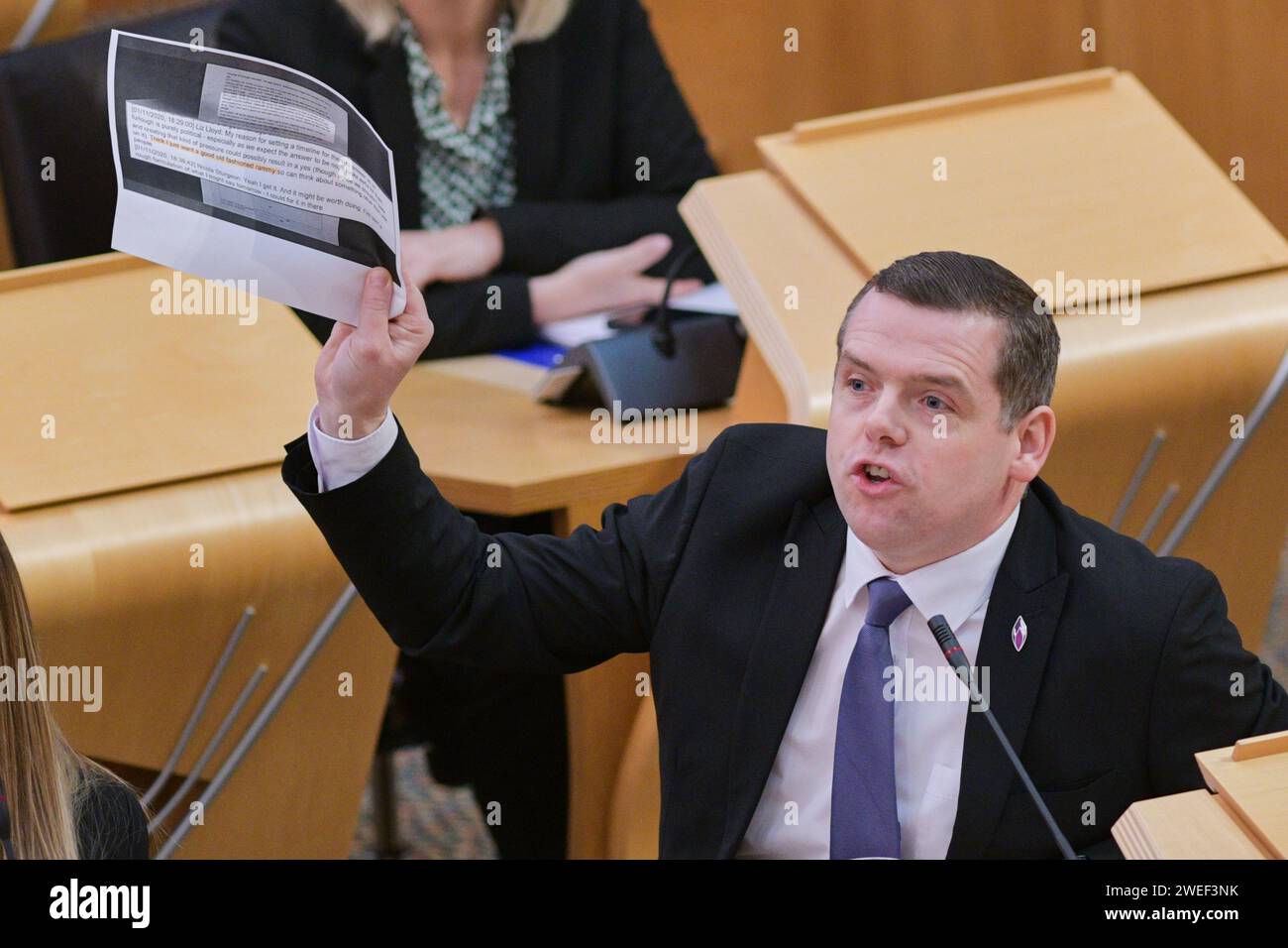 Edinburgh Scotland, UK 25 January 2024. Douglas Ross MSP at the ...