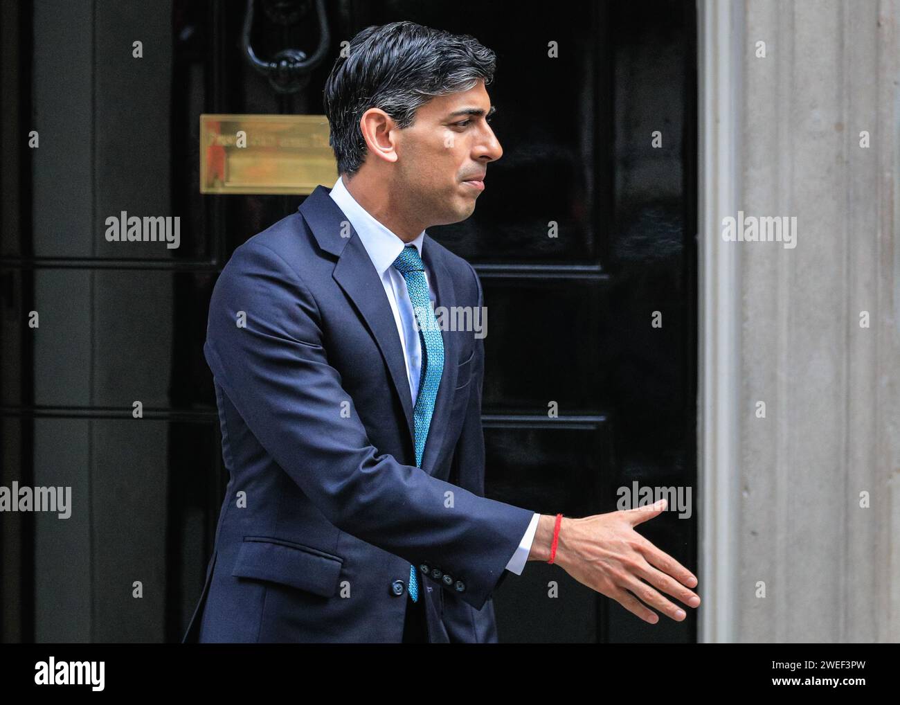Rishi Sunak, MP, Prime Minister of the United Kingdom, alone, hand ...