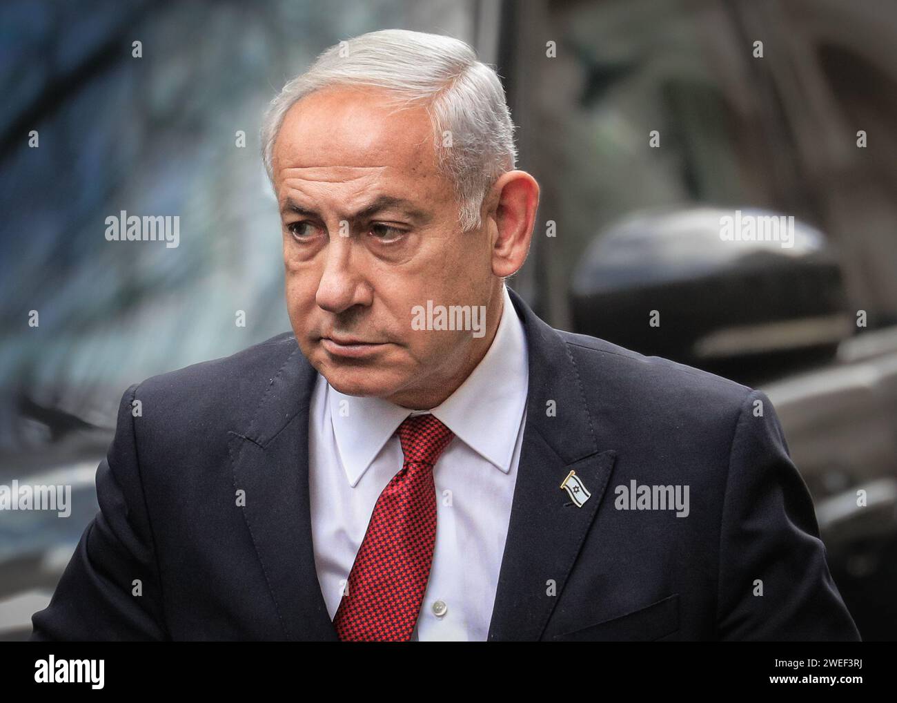 Benjamin Netanyahu, Prime Minister of Israel in Downing Street on a ...