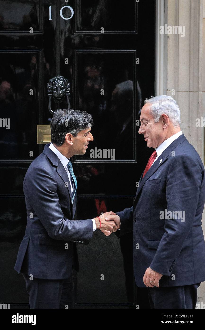 Rishi Sunak, MP, Prime Minister United Kingdom, welcomes Benjamin ...