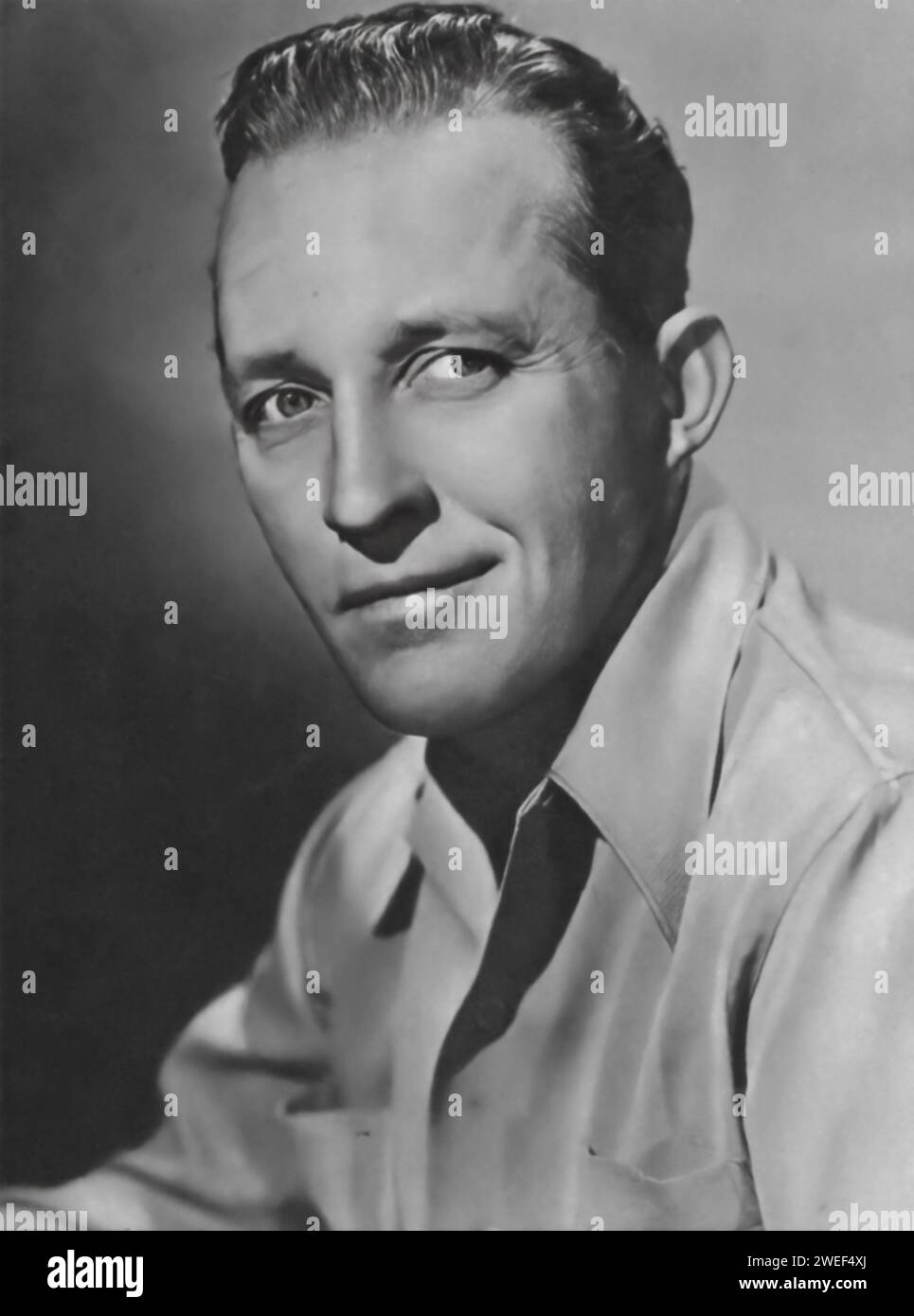 A portrait of Bing Crosby, an iconic actor and singer, celebrated for ...