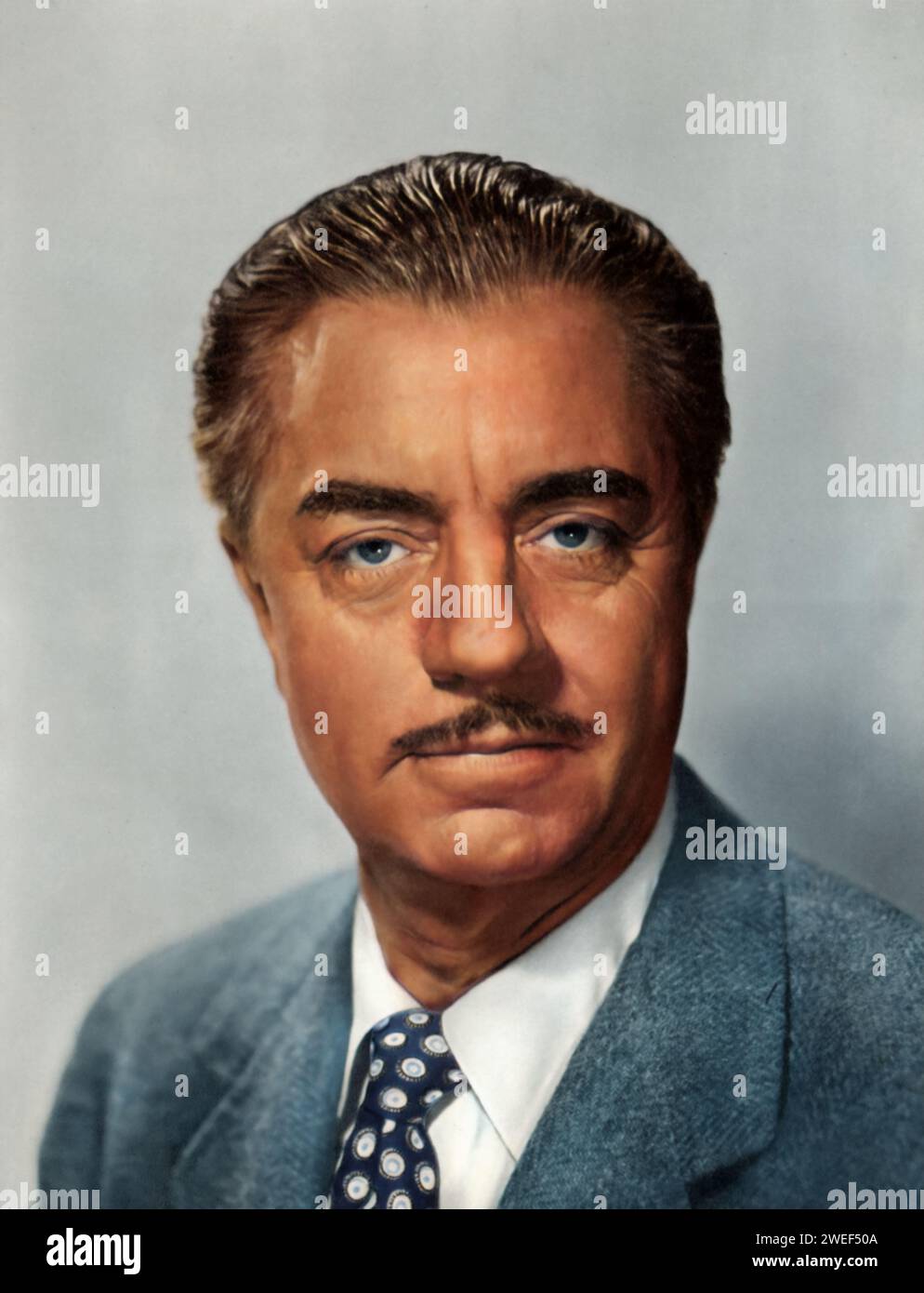 A portrait of William Powell, a distinguished actor celebrated for his ...