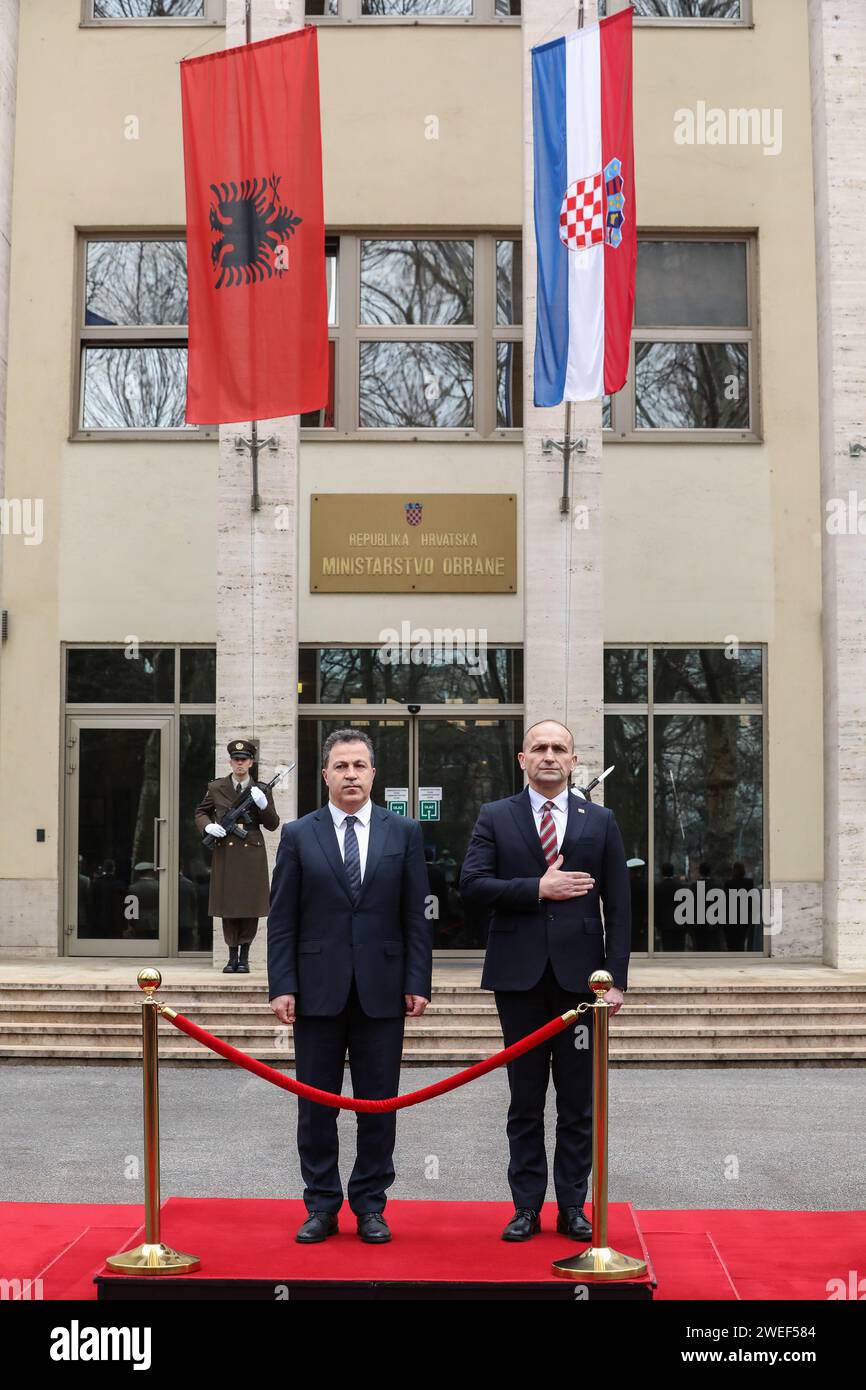 Zagreb, Croatia. 25th Jan, 2024. Croatia Defence Minister Ivan Anusic ...
