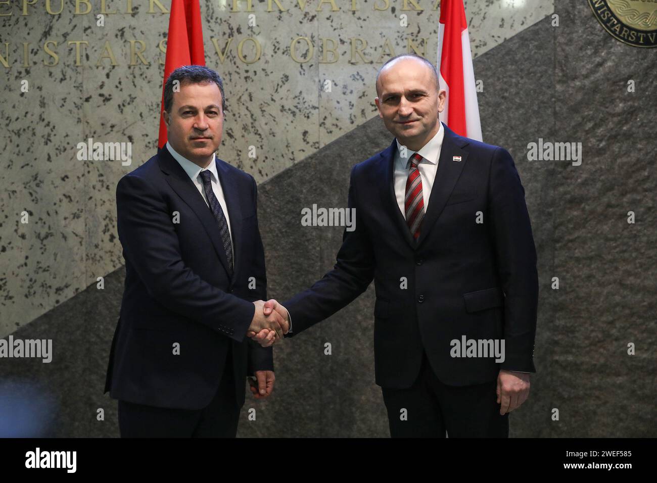 Zagreb, Croatia. 25th Jan, 2024. Croatia Defence Minister Ivan Anusic ...