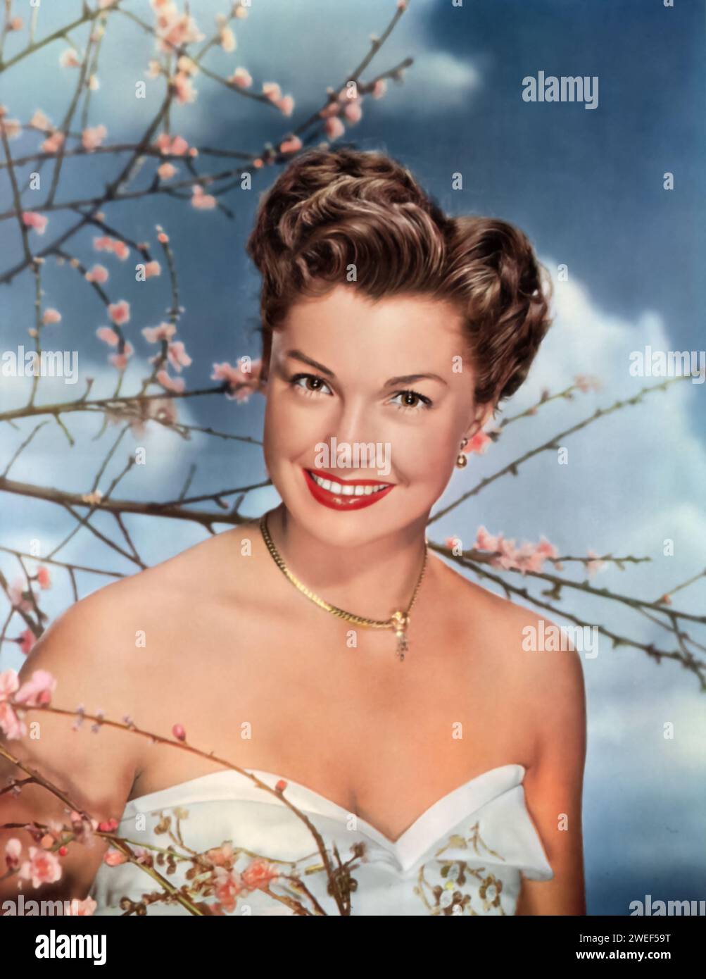 A portrait of Esther Williams, an actress and competitive swimmer ...