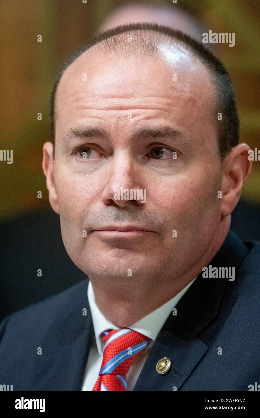 United States Senator Mike Lee (Republican of Utah) attends a Senate ...