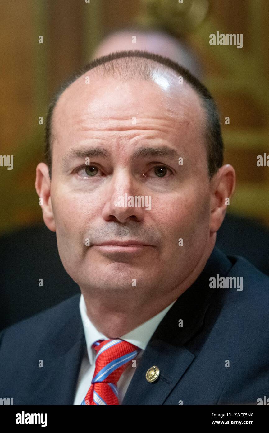 United States Senator Mike Lee (Republican of Utah) attends a Senate ...