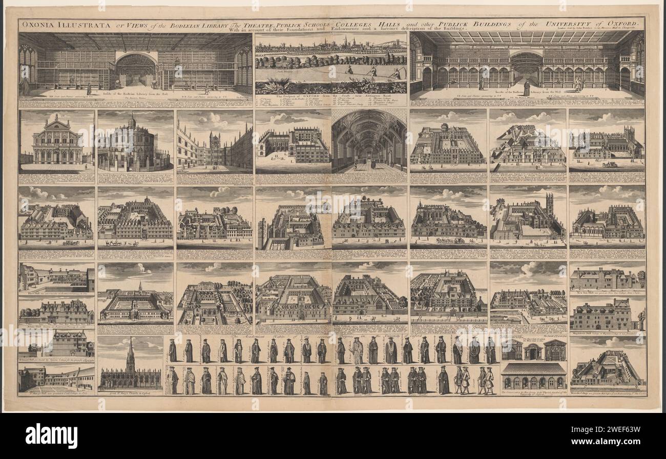 Faces on various buildings of the University of Oxford, David Loggan ...