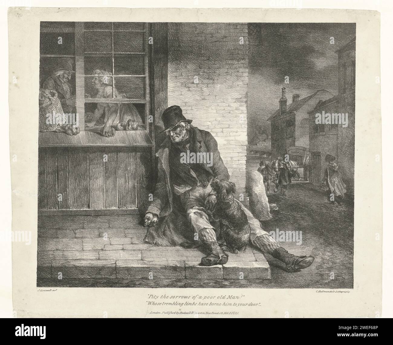 Brandel, Théodore Gericault, 1821 print A beggar sitting on the corner ...
