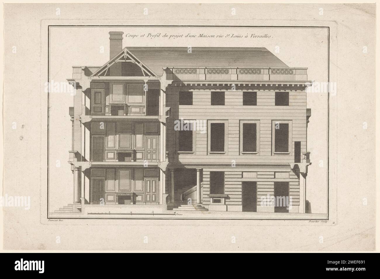 Cross -section of a house, Charles Beurlier, After Gabriel Pierre ...