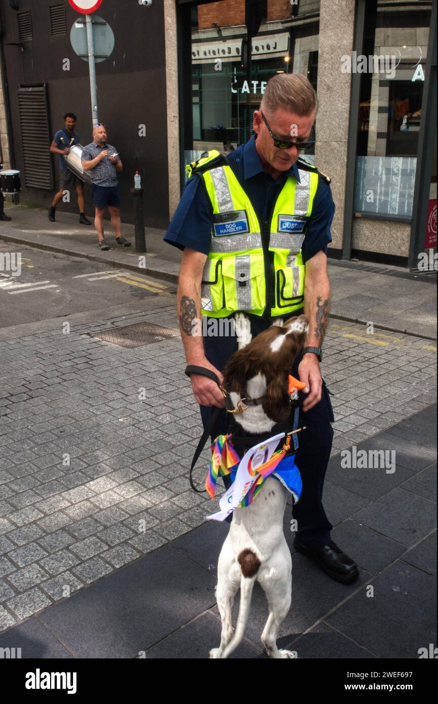 customs dog handle at dublin pride 2023 Stock Photo - Alamy