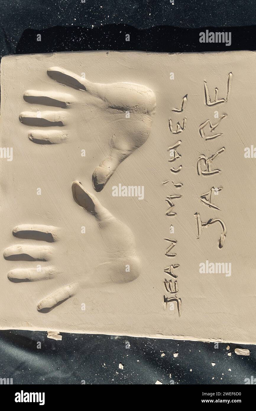 Cannes, France. 25th Jan, 2024. Handprint of Jean-Michel Jarre during ...