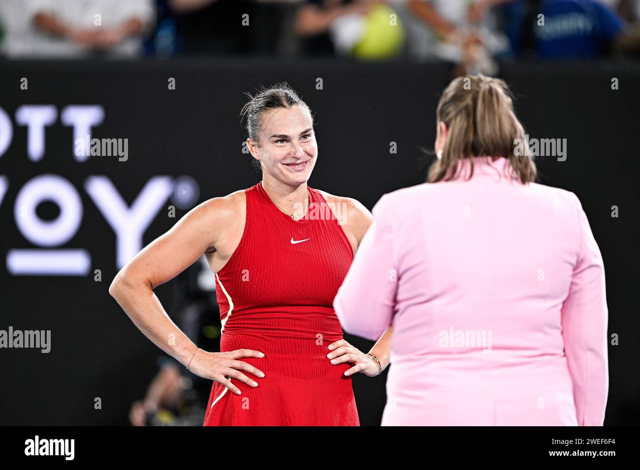 Paris, France. 23rd Jan, 2024. Aryna Sabalenka during the Australian Open 2024 Grand Slam tennis ...