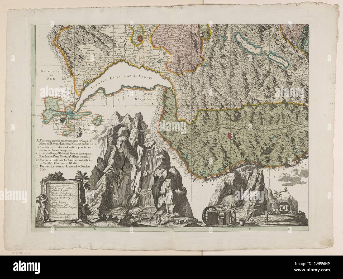 Part of a four -part map of Switzerland (bottom left), Emanuel Schalch ...