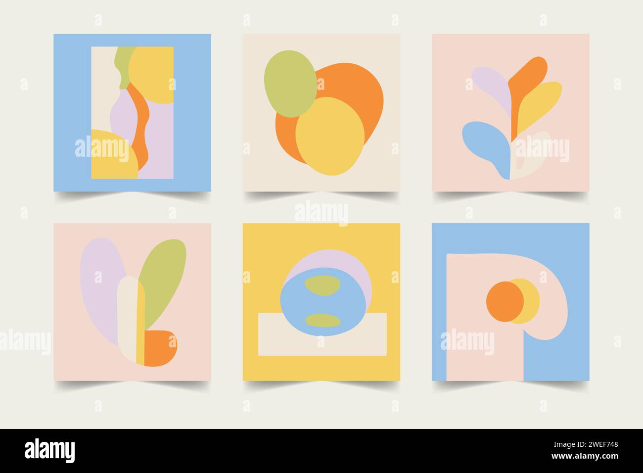 Set of naive aesthetic backgrounds with hand drawn shapes and doodle ...