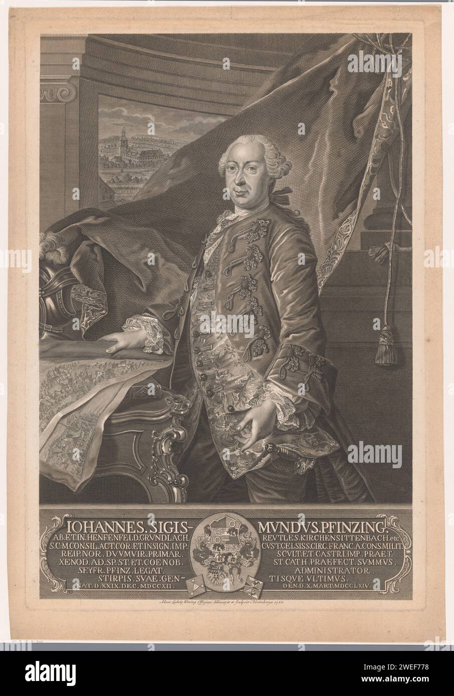Portrait van Johann Sigmund von Pfinzing, Adam Ludwig Wirsing, 1766 ...
