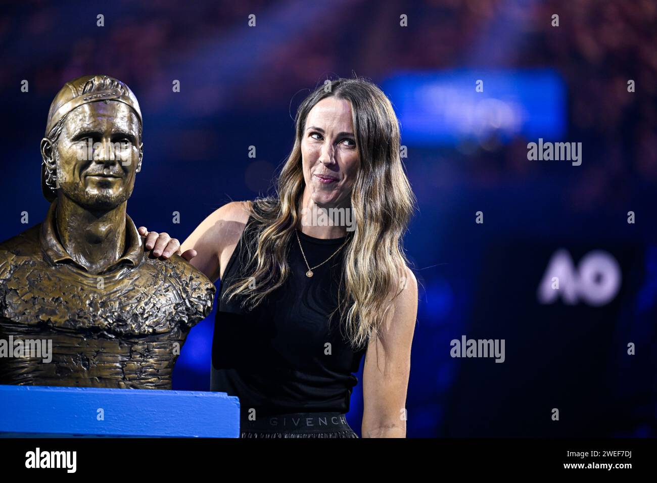 Lleyton Hewitt's wife Bec Hewitt during the Australian Open AO 2024 ...