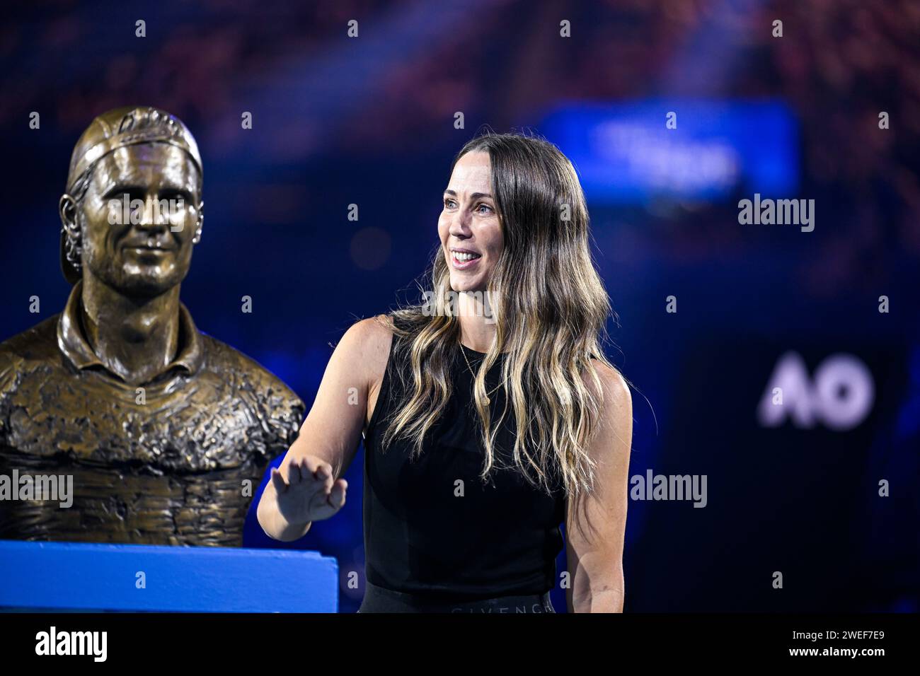 Lleyton Hewitt's wife Bec Hewitt during the Australian Open AO 2024 ...