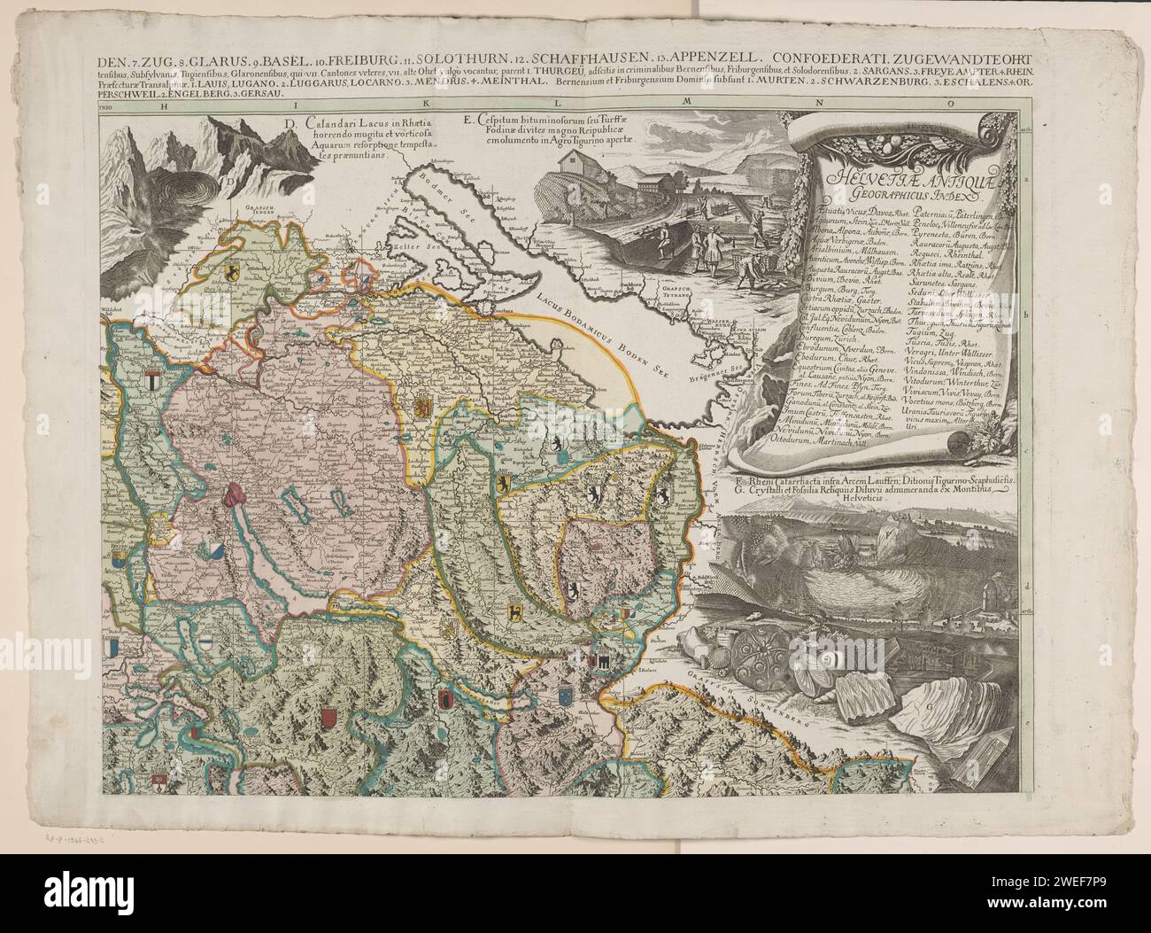 Part of a four -part map of Switzerland (top right), Emanuel Schalch ...