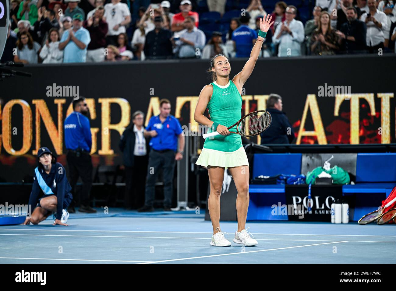 Zheng Qinwen during the Australian Open AO 2024 Grand Slam tennis ...