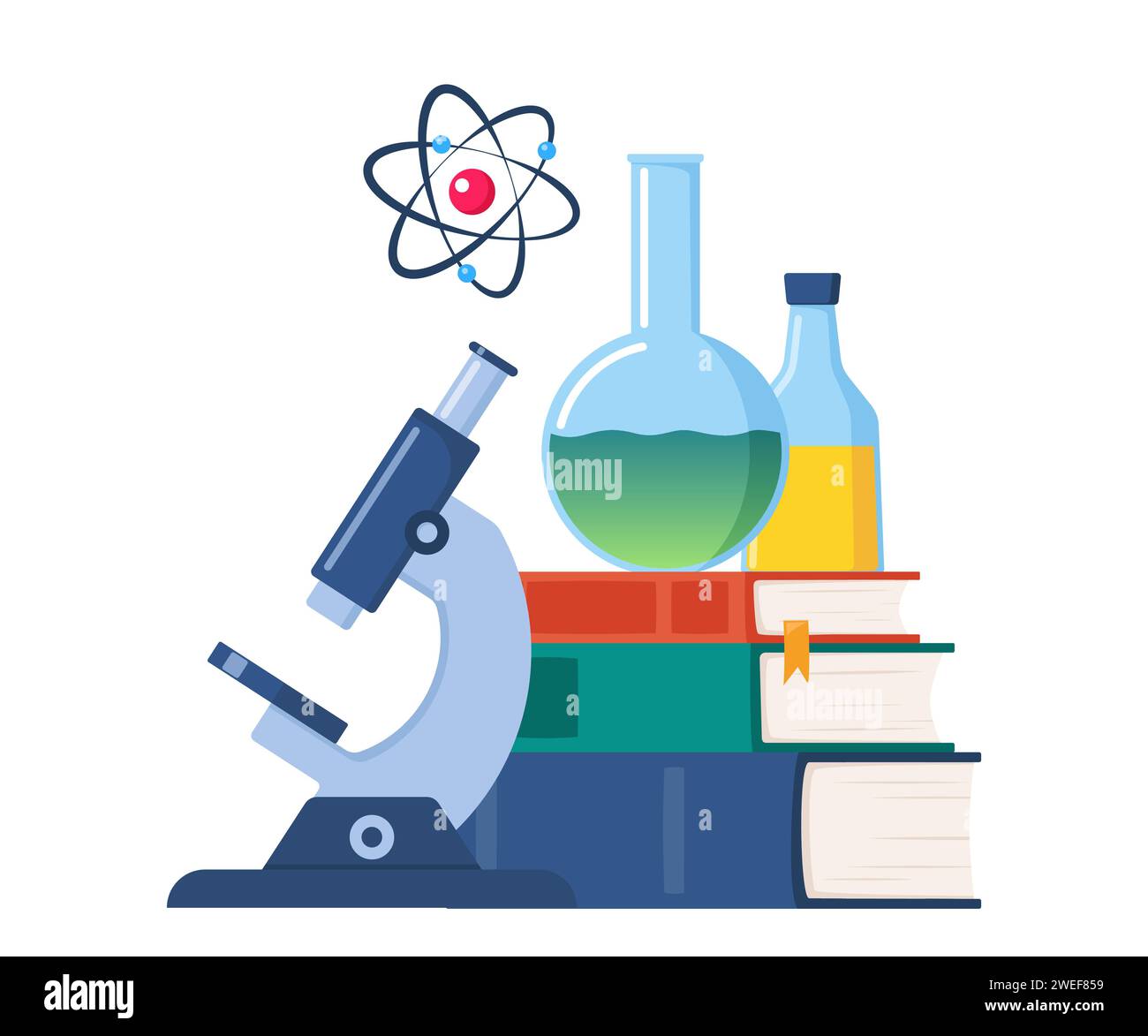 Chemical laboratory research. Chemical Laboratory equipment and books ...