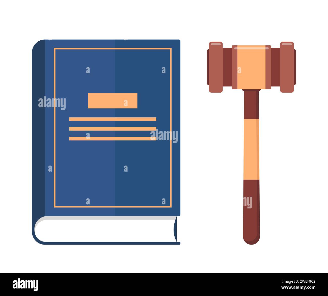 Law book and judge gavel, decision glossy mallet for court verdict. Law ...