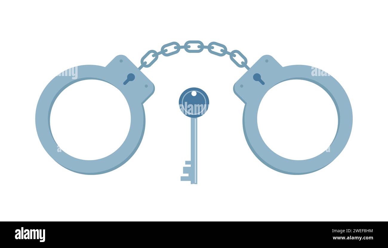 Handcuffs closed icon. Crime and law concept. Vector illustration Stock ...