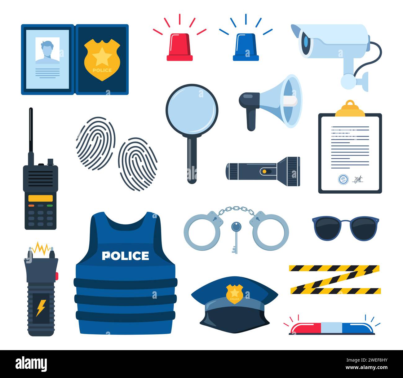 Police professional equipment for pursue and capture a criminal ...