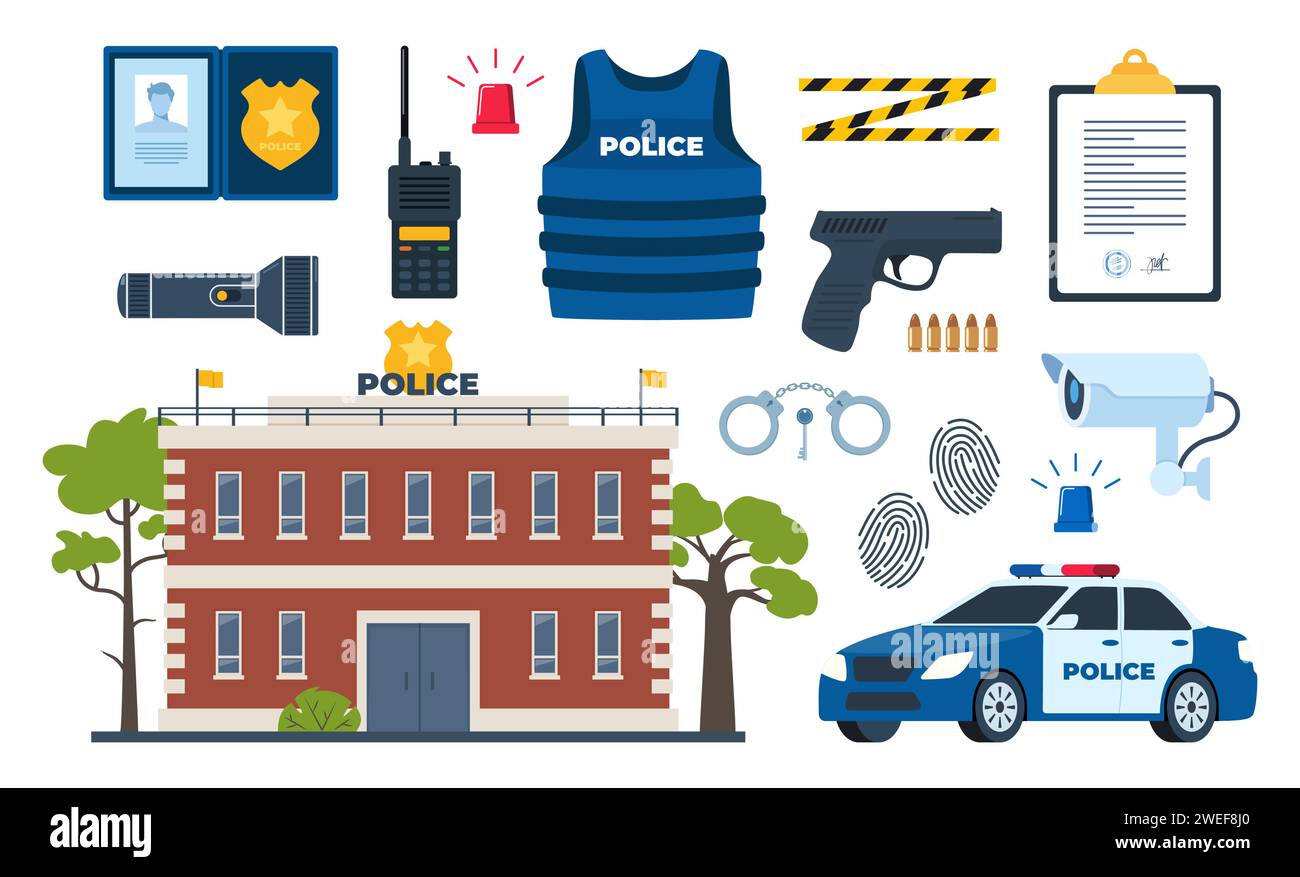 Police professional equipment for pursue and capture a criminal ...