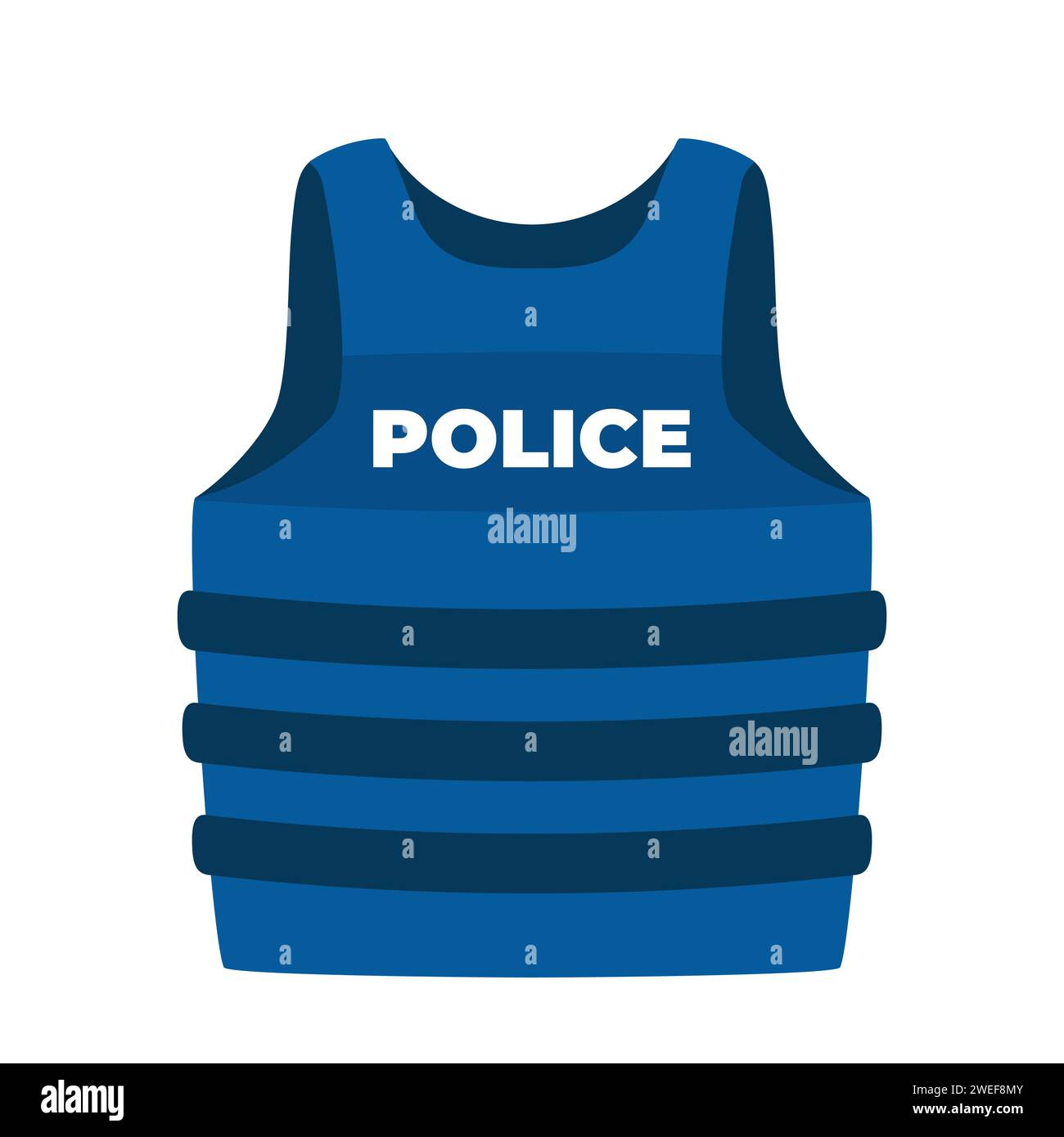 Police bulletproof vest. Blue vest with an inscription Police on the ...