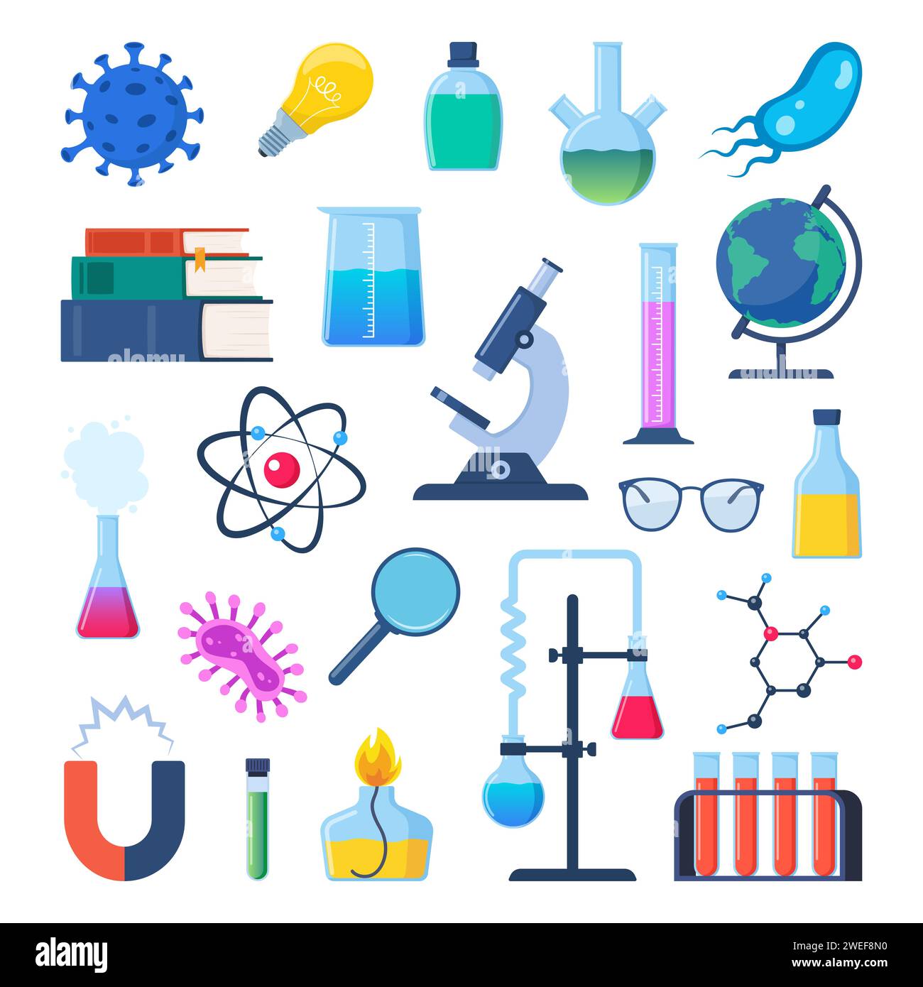 Icons of science. Chemistry, physics, biology. Natural sciences ... Icons of science. Chemistry, physics, biology. Natural sciences ...