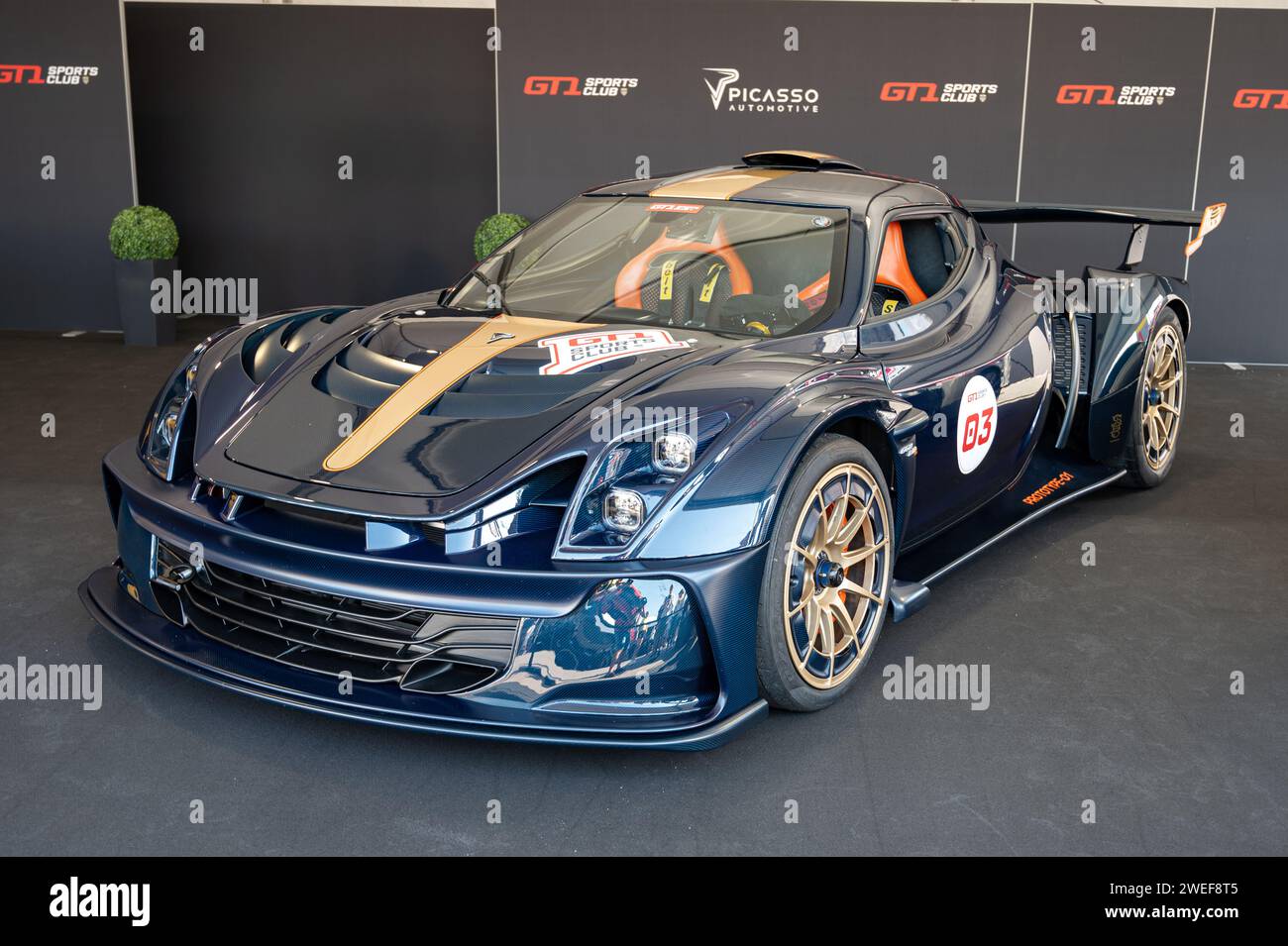 Front view of the GT1 racing supercar Picasso Automotive 660 LMS PS-01 ...