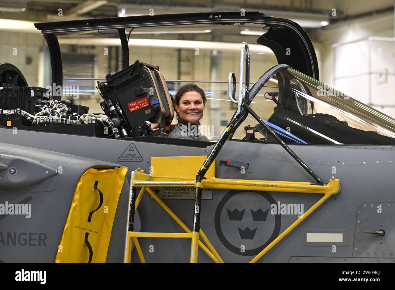 The crown princess sits in a saab 39 gripen photo hi-res stock ...