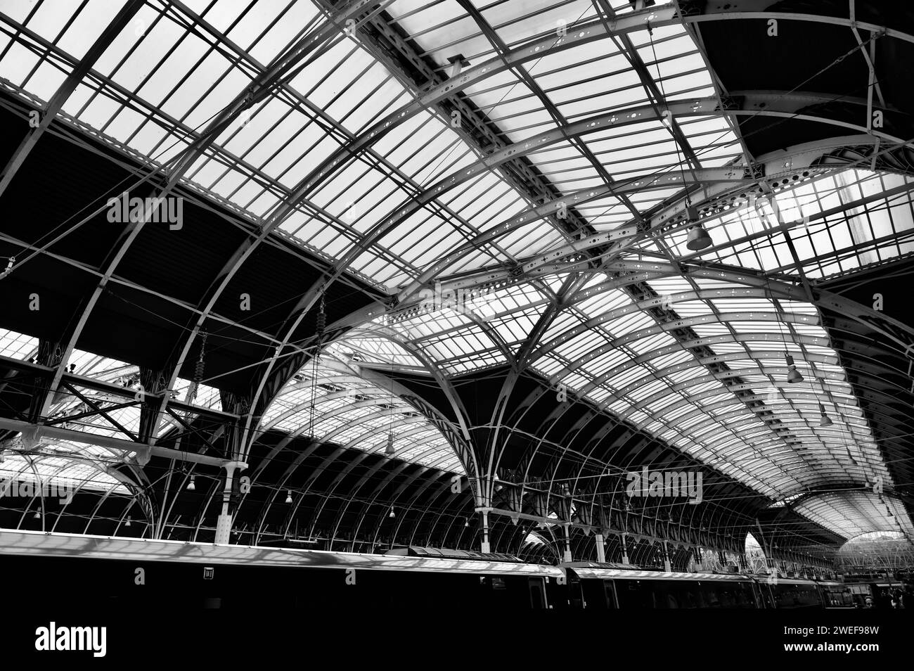 Paddington Station steel ceiling detail Stock Photo - Alamy