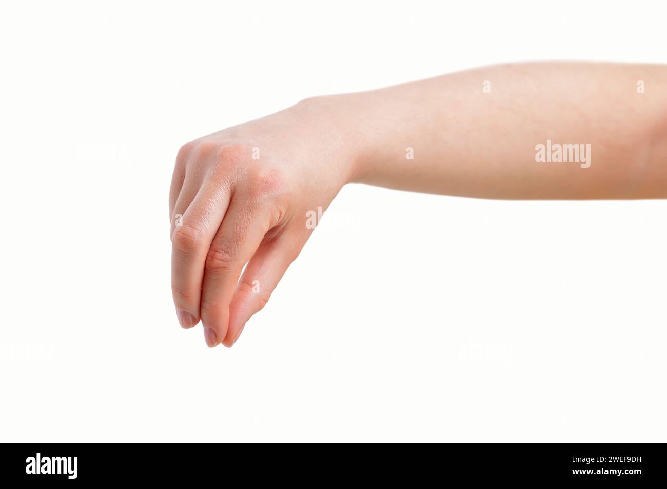 White background gripping something Cut Out Stock Images & Pictures - Alamy